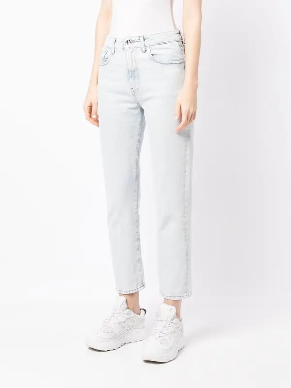Off-White Cropped Straight-leg Jeans