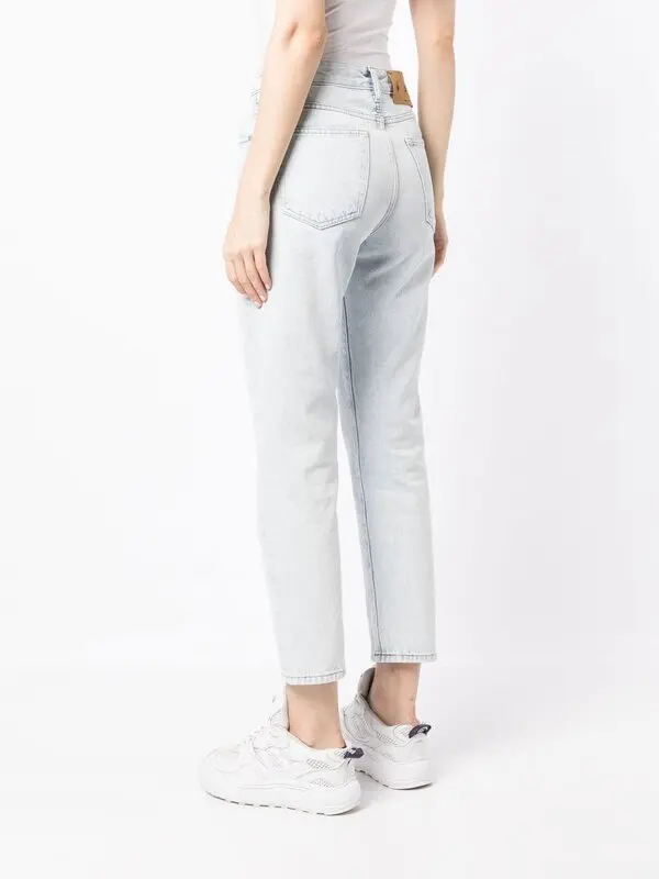 Off-White Cropped Straight-leg Jeans