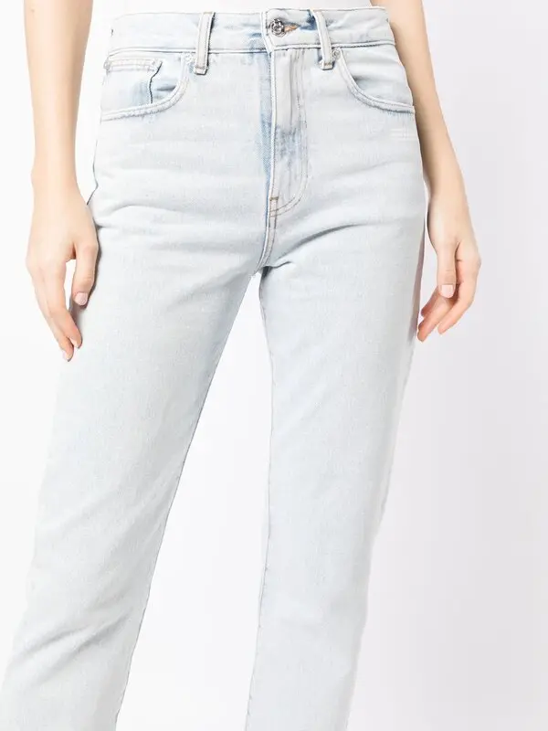 Off-White Cropped Straight-leg Jeans