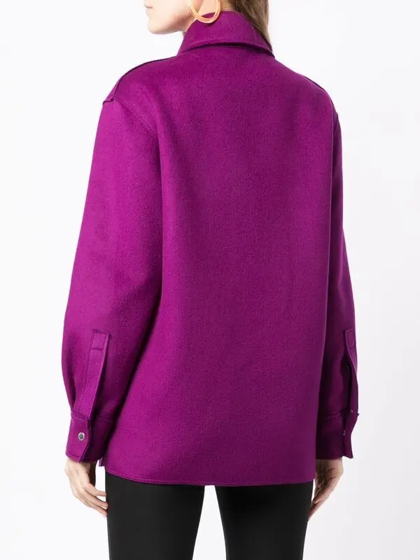 Off-White Logo-embroidered Shirt Jacket - Purple