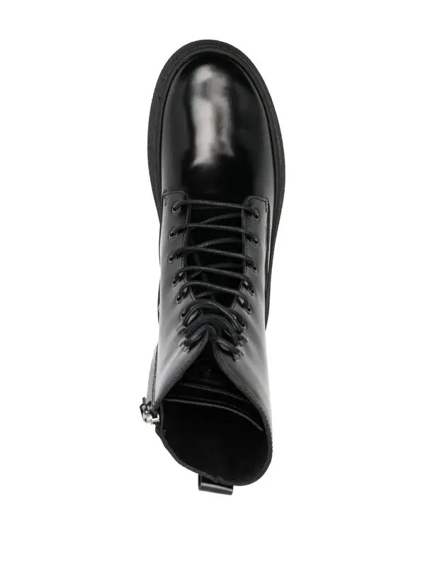 TOD'S Polished Lace-up Ankle Boots - Black