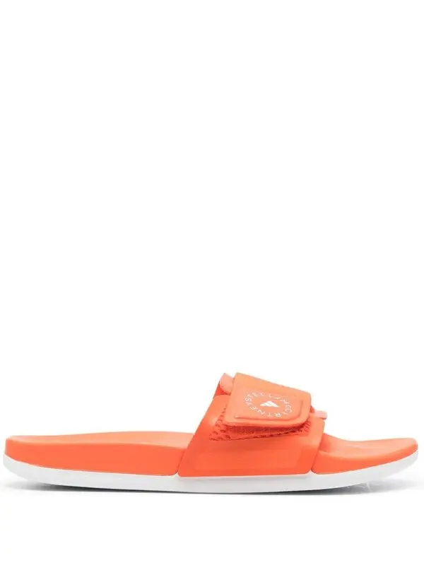 Adidas By Stella McCartney Logo-strap Sliders - Orange