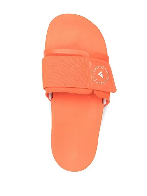 Adidas By Stella McCartney Logo-strap Sliders - Orange