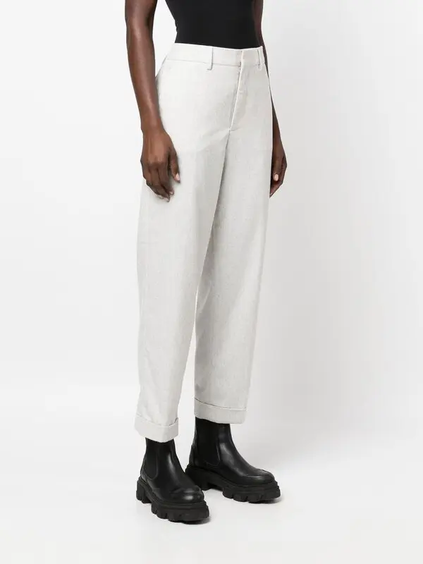 Closed Rolled-cuff Cropped Trousers