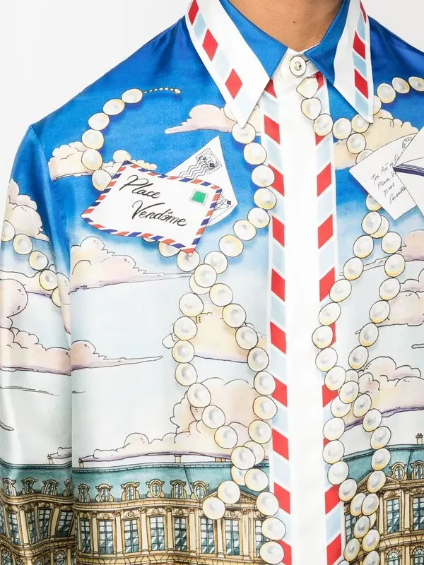Casablanca Graphic-print Silk Shirt
