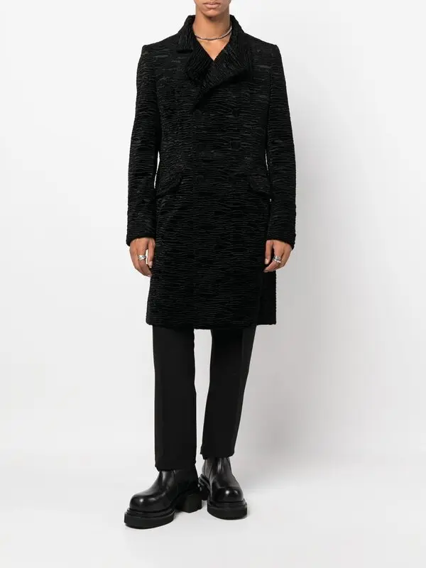 Balmain Double-breasted Cloqué Coat