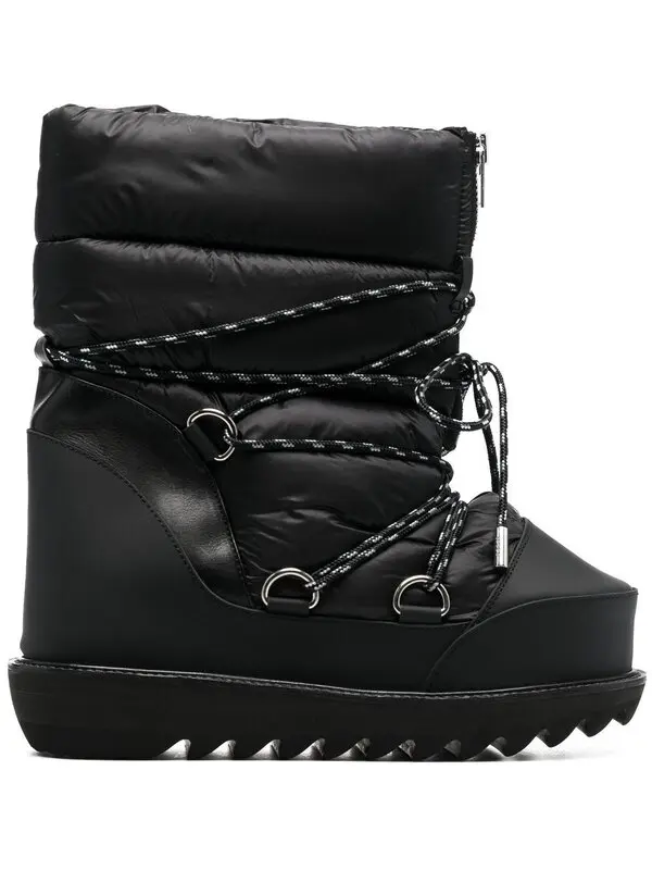 Sacai Quilted Lace-up Ankle Boots