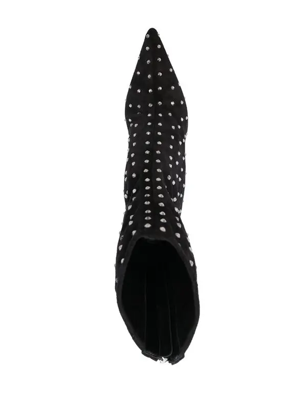 Paris Texas 100mm Crystal-embellished Boots - Black