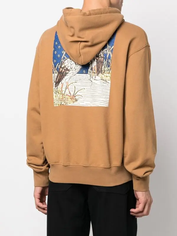 Heron Preston Graphic-print Cotton Hoodie - Brown