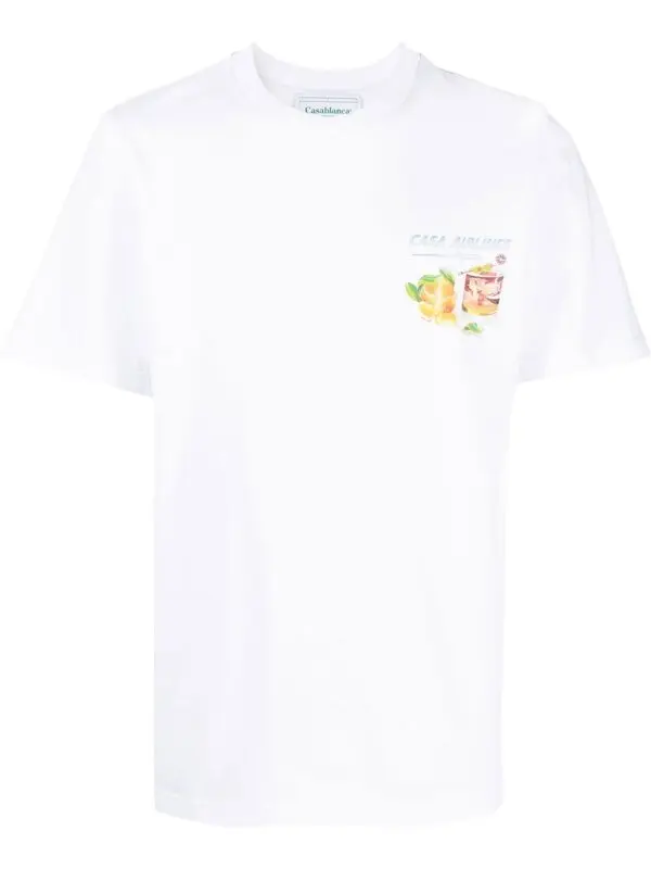 Casablanca Graphic-print Short-sleeved T-shirt - White