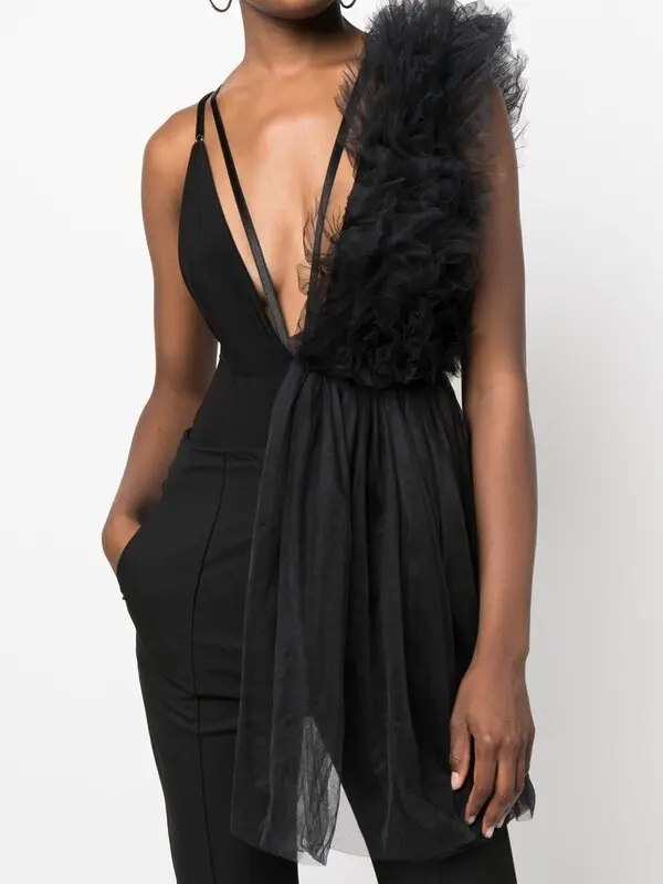 Alchemy Fashions Ruffled-detail V-neck Bodysuit