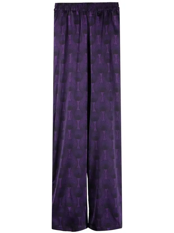 Ozwald Boateng Geometric-print Silk Trousers