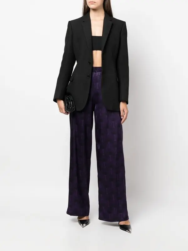 Ozwald Boateng Geometric-print Silk Trousers