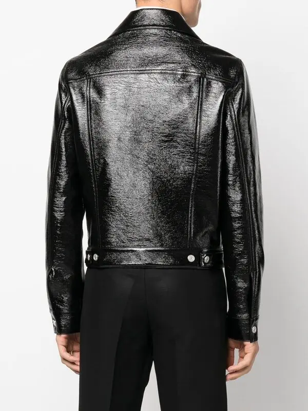COURREGES Faux Leather Button-up Jacket - Black