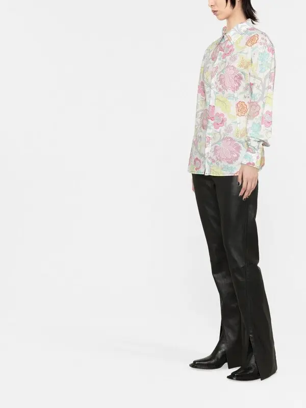 MARINE SERRE Floral Print Cotton Shirt