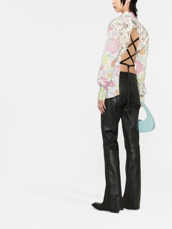 MARINE SERRE Floral Print Cotton Shirt