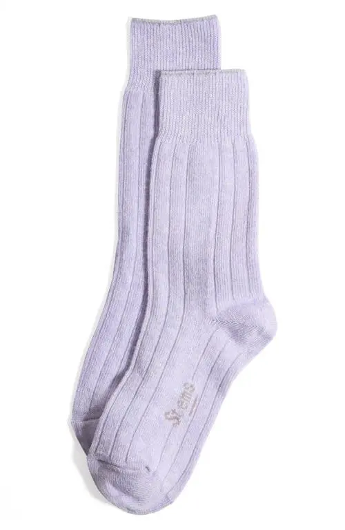STEMS Luxe Merino Wool And Cashmere Blend Crew Socks - Periwinkle