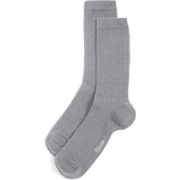 STEMS Cloud Cotton And Cashmere Blend Crew Socks - Grey