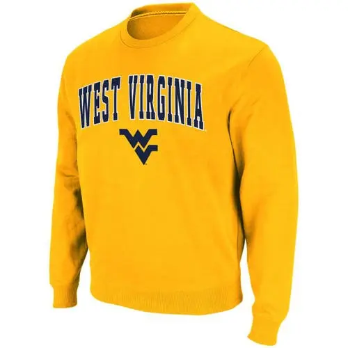 COLOSSEUM West Virginia Mountaineers Arch & Logo Crew Neck Sweatshirt - Gold