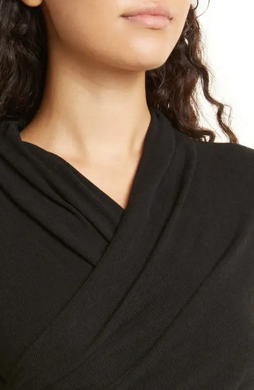 Vince Wrap Front Long Sleeve Knit Top