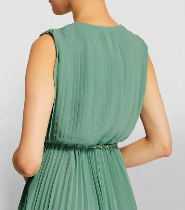 Claudie Pierlot Pleated Midi Dress - Green | Editorialist