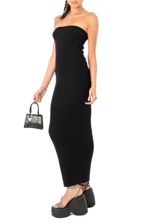 EDIKTED Paola Strapless Knit Maxi Dress