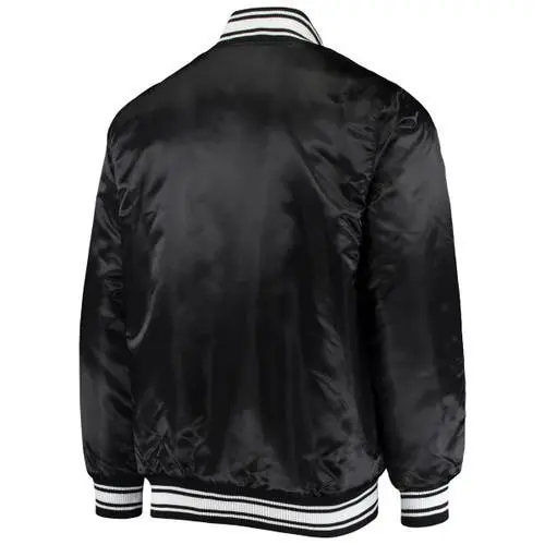 STARTER Silver Green Bay Packers Locker Room Satin Varsity Full-snap Jacket