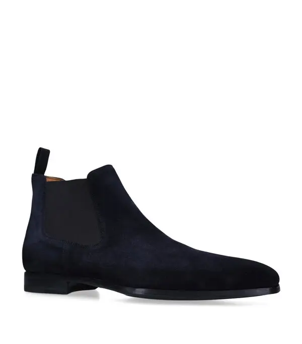 Magnanni Suede Chelsea Boots - Navy