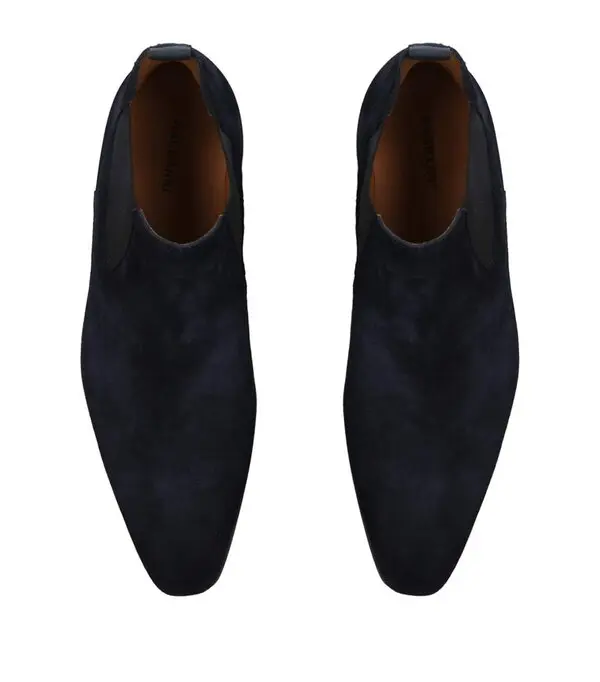 Magnanni Suede Chelsea Boots - Navy