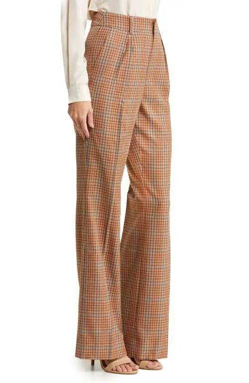 Paige Avedon Plaid Wide Leg Trousers