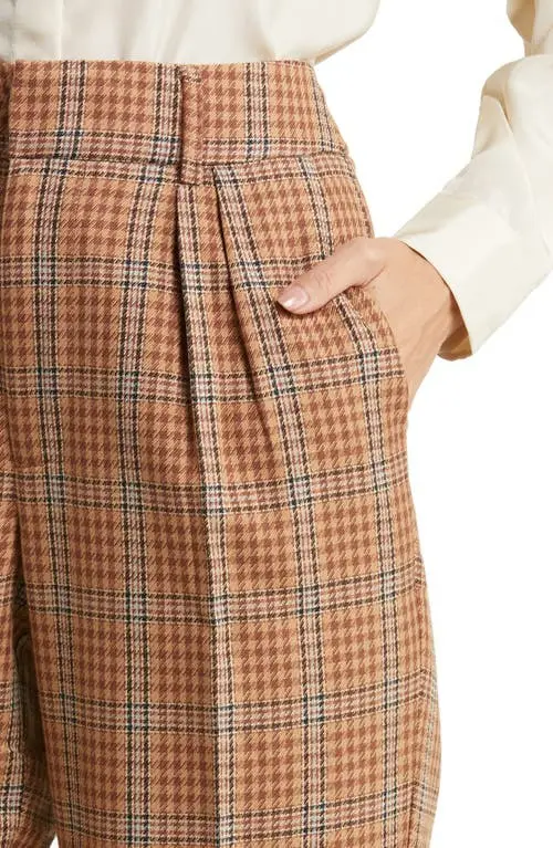Paige Avedon Plaid Wide Leg Trousers