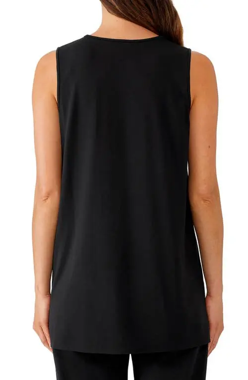 Eileen Fisher V-neck Sleeveless Jersey Tunic Top