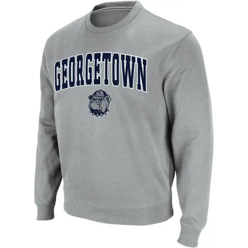 COLOSSEUM Georgetown Hoyas Arch & Logo Crew Neck Sweatshirt - Gray