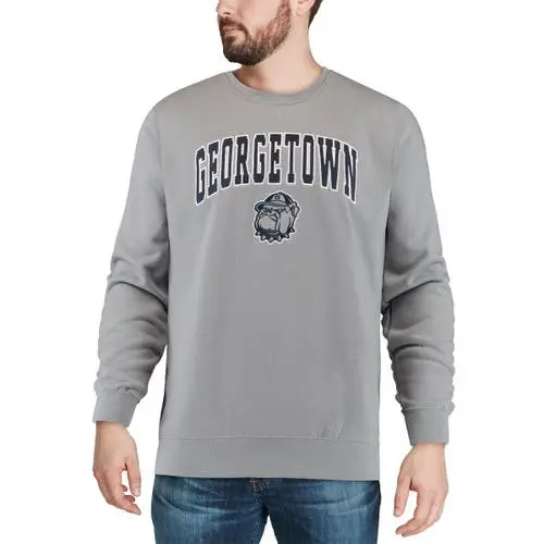 COLOSSEUM Georgetown Hoyas Arch & Logo Crew Neck Sweatshirt