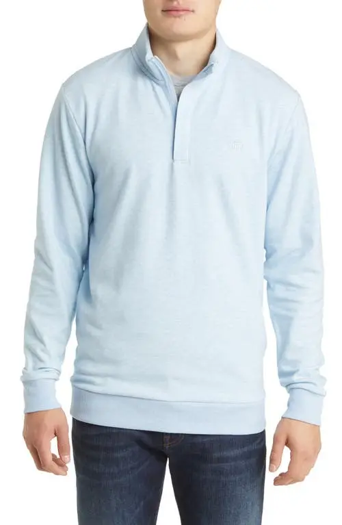 Travis Mathew Cloud 2.0 Quarter Zip Pullover - Heather Kentucky Blue
