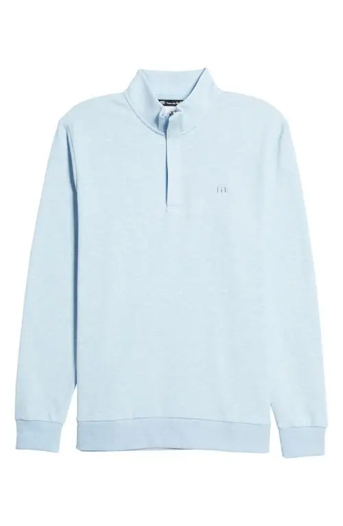 Travis Mathew Cloud 2.0 Quarter Zip Pullover - Heather Kentucky Blue