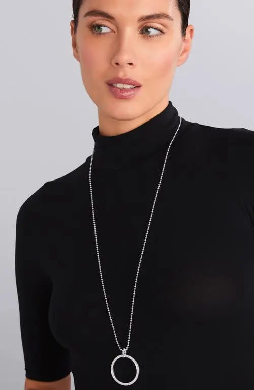 Lagos Caviar Spark Diamond Circle Pendant Necklace - Silver Diamond