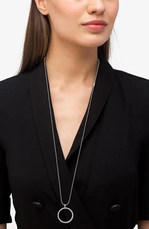 Lagos Caviar Spark Diamond Circle Pendant Necklace - Silver Diamond