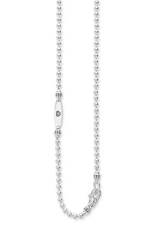 Lagos Caviar Spark Diamond Circle Pendant Necklace - Silver Diamond