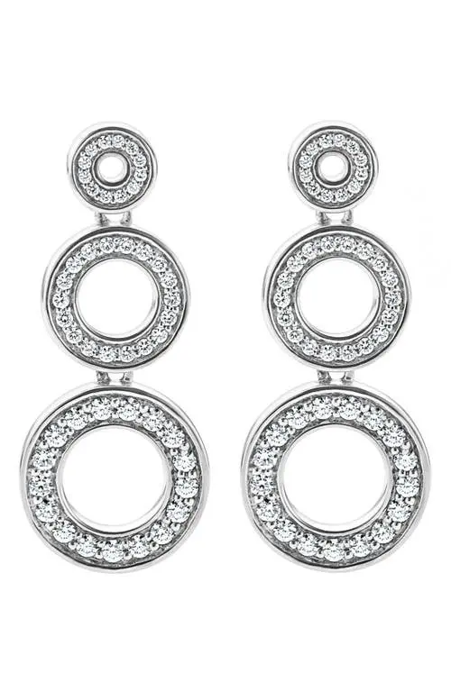 Lagos Caviar Spark Diamond Drop Earrings - Silver Diamond