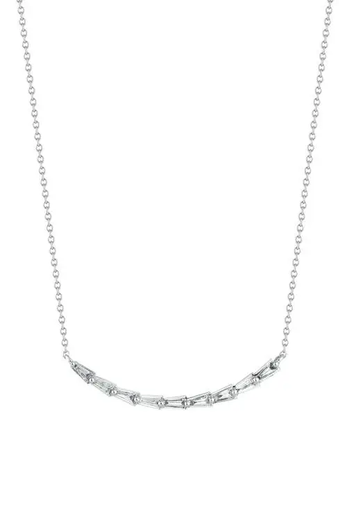 DANA REBECCA DESIGNS Tapered Baguette Diamond Bar Necklace - White Gold