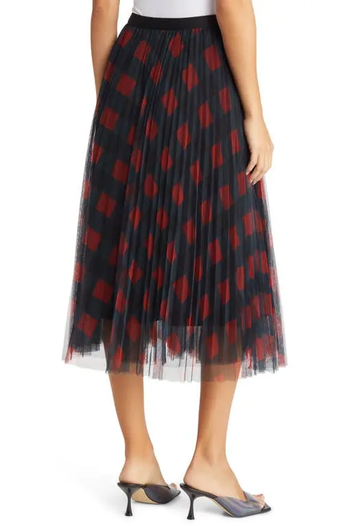 NIKKI LUND Belinda Plaid A-line Skirt - Red