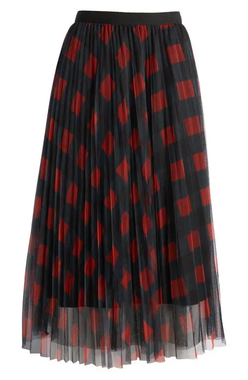 NIKKI LUND Belinda Plaid A-line Skirt - Red