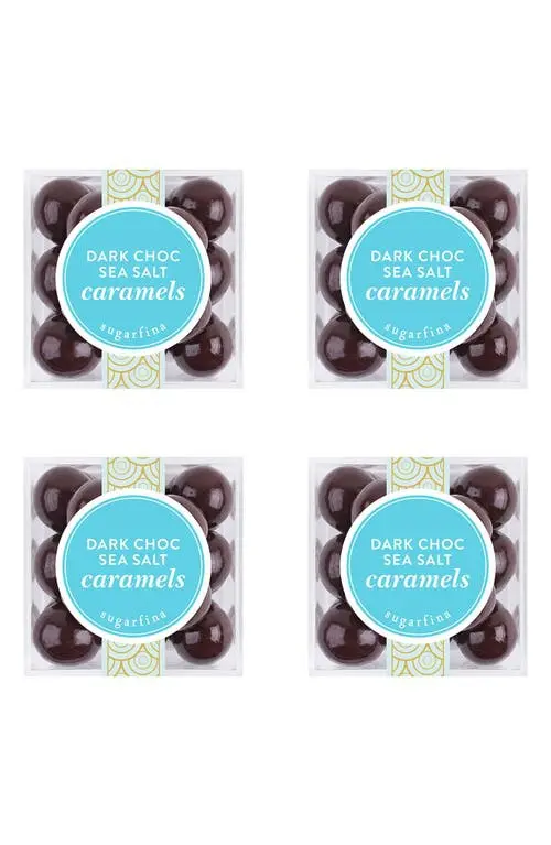 SUGARFINA Dark Chocolate Sea Salt Caramel 4-piece Candy Cubes - Blue