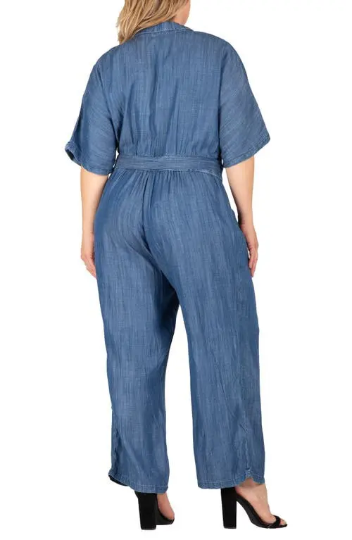 STANDARDS & PRACTICES Tie Waist Denim Jumpsuit