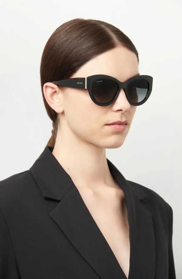 Jimmy Choo Xena 54mm Cat Eye Sunglasses - Black / Grey  display picture 1
