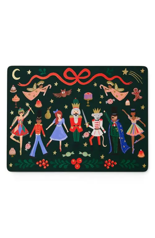 RIFLE PAPER CO. Nutcracker Set Of 4 Cork Placemats
