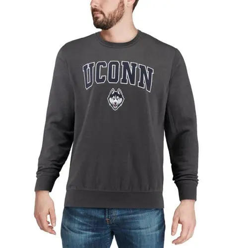 COLOSSEUM Uconn Huskies Arch & Logo Crew Neck Sweatshirt