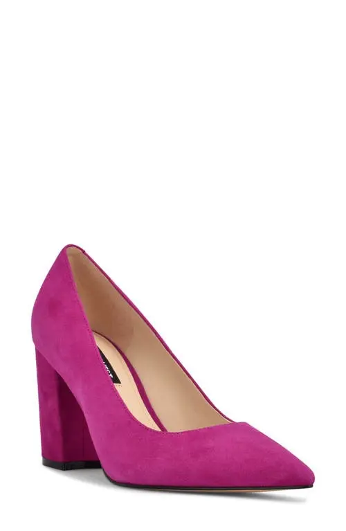 Nine West Cara Pointed Toe Pump - Medium Pink Suede