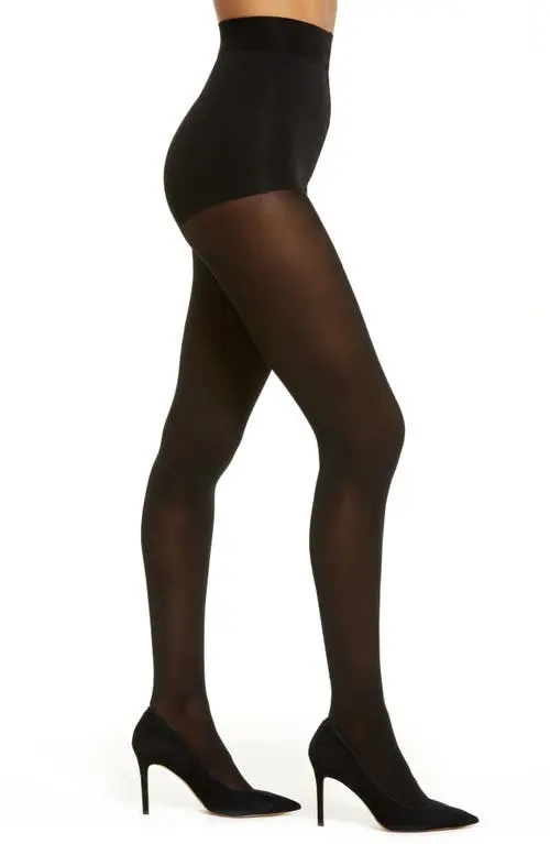Natori Soft Suede Control Top Tights - Black